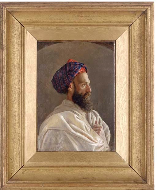 Attributed to John Frederick Lewis, R.A. (1805-1876) , Head of an Arab ...