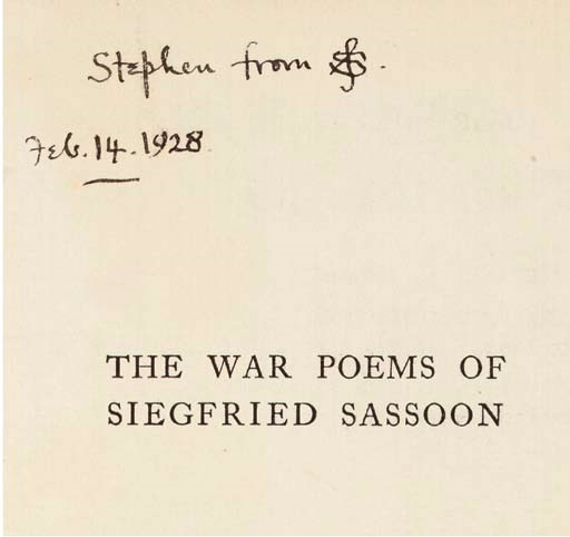 SASSOON, Siegfried (1886-1967). The War Poems of Siegfried Sassoon ...