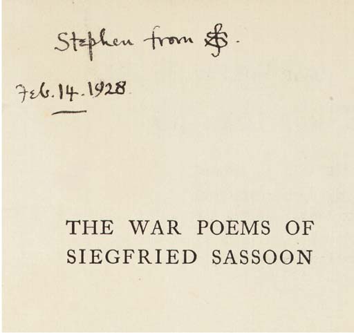 SASSOON, Siegfried (1886-1967). The War Poems of Siegfried Sassoon ...