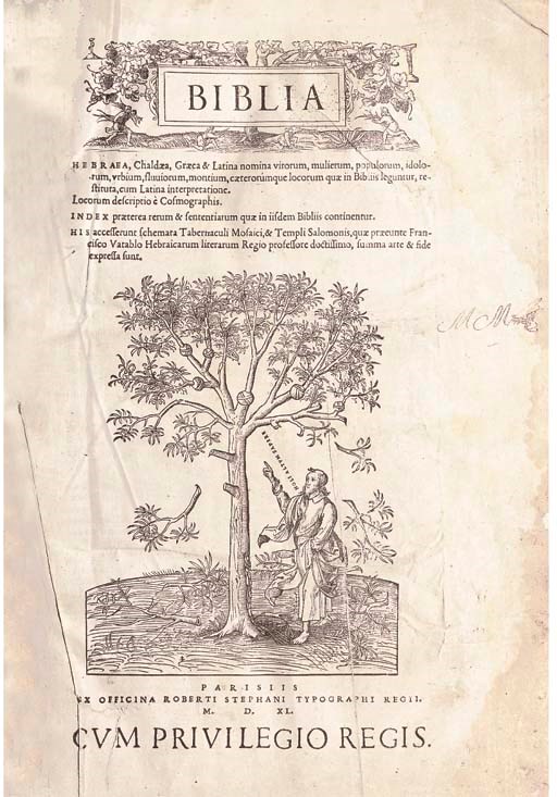 BIBLE, in Latin -- Biblia, edited by Robert Estienne. Paris: Robert ...