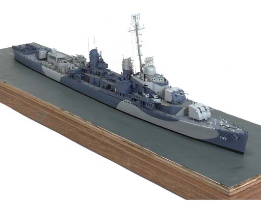 An exhibition standard 1:192 scale waterline model of the Gearing Class ...