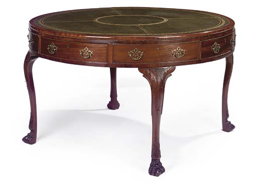 A MAHOGANY CIRCULAR LIBRARY TABLE