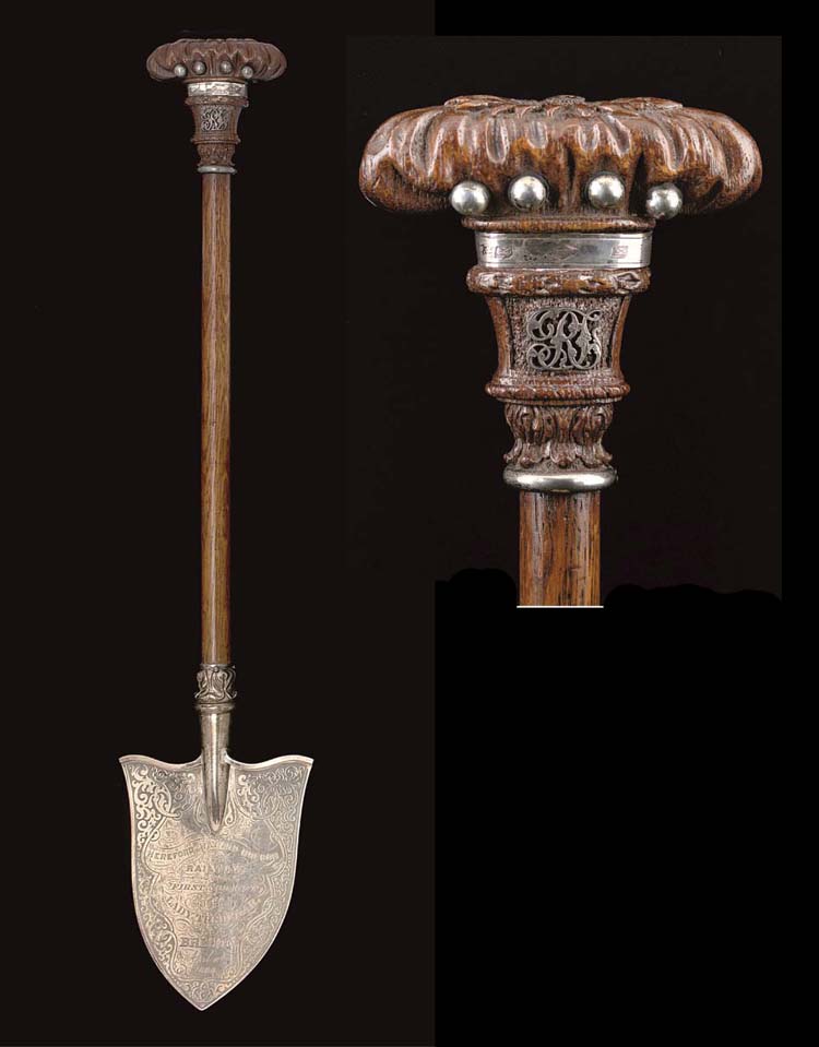 RAILWAY INTEREST:- A VICTORIAN PRESENTATION SILVER SPADE,