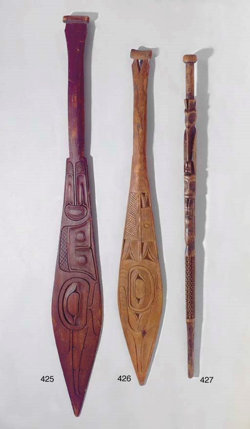 A NORTHWEST COAST CARVED WOOD CEREMONIAL PADDLE | Christie's