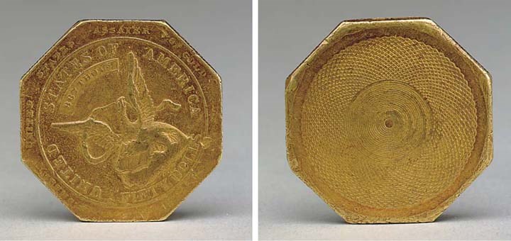 1851 Augustus Humbert, U.S. Assayer of Gold, California. $50 gold slug ...