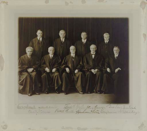 [SUPREME COURT]. Photograph signed by all nine Justices of the United ...