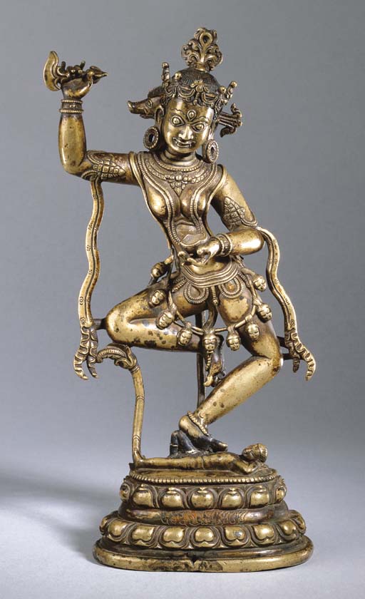 A bronze figure of Vajravarahi