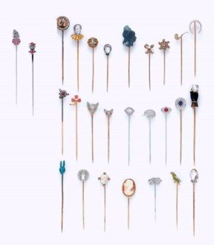 **A GROUP OF MULTI-GEM STICK PINS | Christie's