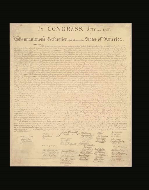 [DECLARATION OF INDEPENDENCE]. In Congress, July 4, 1776. The Unanimous ...