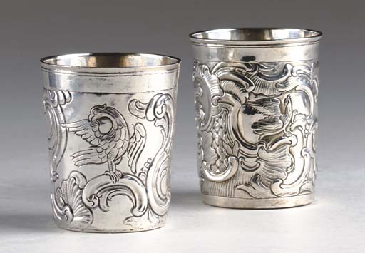 A RUSSIAN SILVER BEAKER,