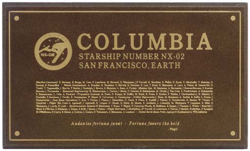 STARSHIP AVENGER'S DEDICATION PLAQUE | Christie's