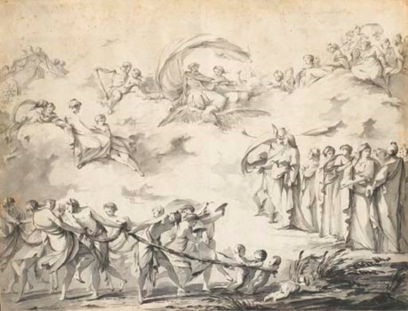 Louis-Joseph Le Lorrain (1715-1759) , Projet pour la Chinea de 1744 ...