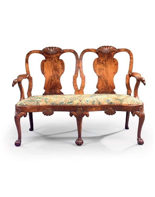 A GEORGE I WALNUT DOUBLE CHAIR-BACK SETTEE , EARLY 18TH CENTURY ...
