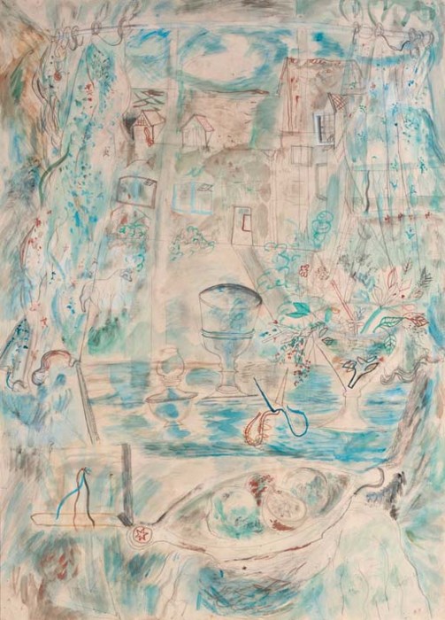 David Jones (1895-1974) , Interior with view through a window | Christie's