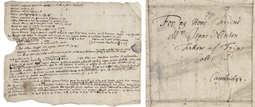 NEWTON, Sir Isaac (1643-1727). Autograph manuscript, n.d., in Latin ...