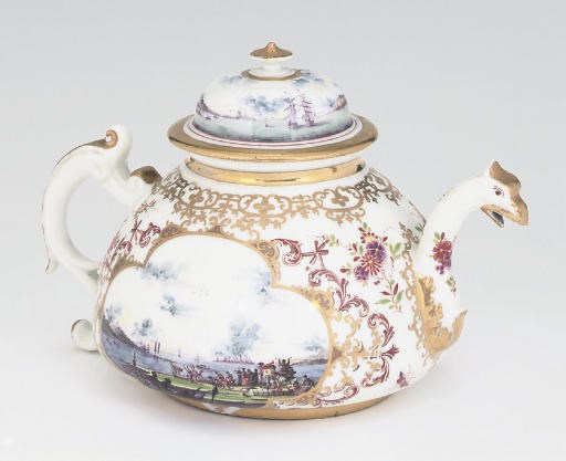 A MEISSEN (KPM) CHINOISERIE TEAPOT AND COVER , CIRCA 1723, TEAPOT WITH ...