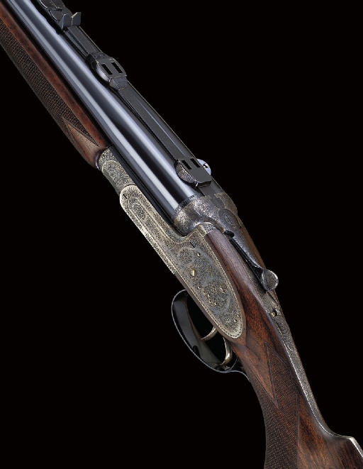 A .375 H&H MAGNUM DOUBLE-BARRELLED SIDELOCK EJECTOR RIFLE BY JOSEPH ...