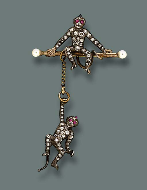 Vintage Monkey Brooch