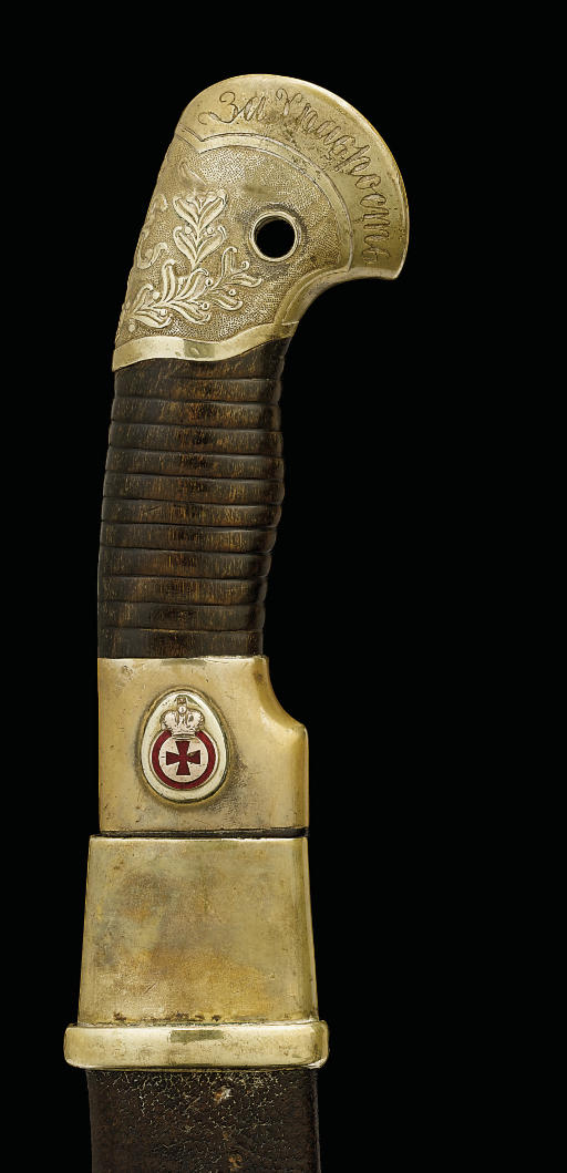 A Caucasian silver and niello shashka , CIRCA 1859 | Christie's