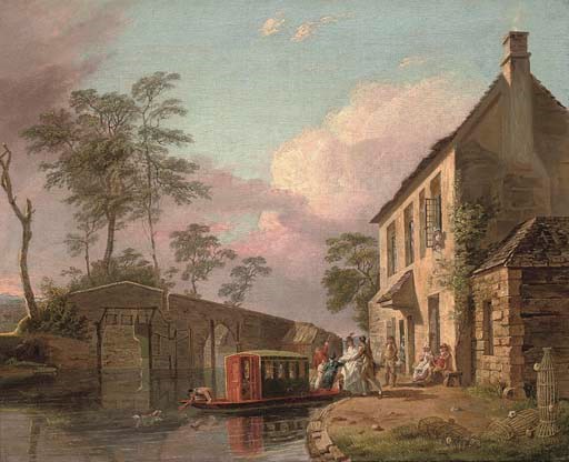 Edward Dayes (British, 1763-1804) , Crossing the river | Christie's