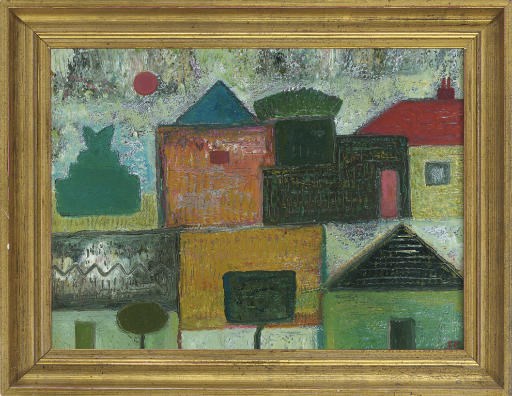 John Christopherson (British, 1921-1996) , Ruined Cottages and Trees ...