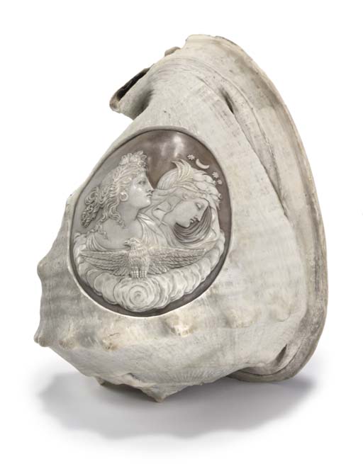 A CARVED EMPEROR HELMET [CASSIS MADAGASCARIENSIS] SHELL | Christie's