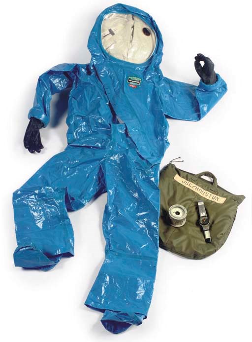 a nasa kennedy space centre hazmat suit and two suit pressure gauges ...