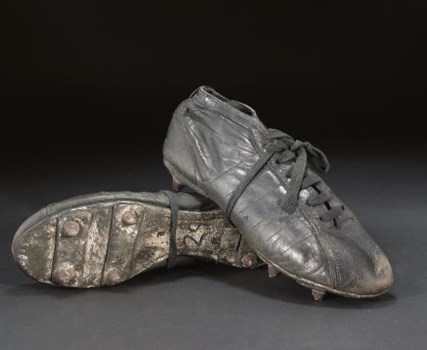 A PAIR OF BLACK LEATHER STADIUM FOOTBALL BOOTS | Christie's