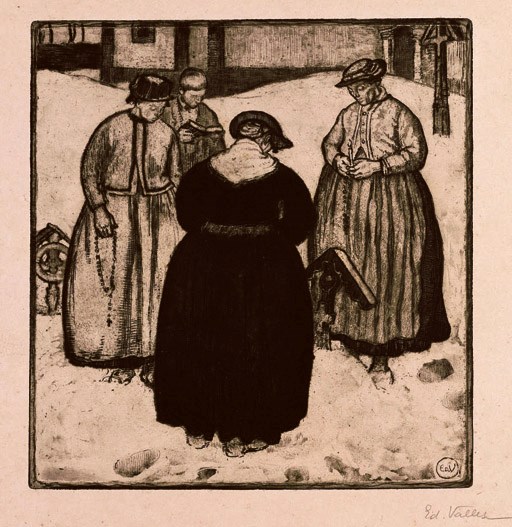 EDOUARD VALLET (1876-1929) , Autour d'une tombe, 1909 (Am Grabe ...