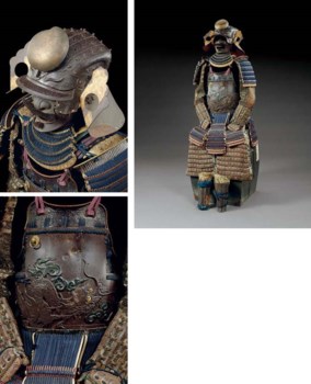 A Suit of Armor with a Russet-Iron SolidiPlate Do and a Saiga-Style Helmet