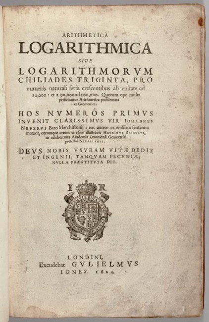 BRIGGS, Henry (1561-1631). Arithmetica logarithmica sive logarithmorum ...