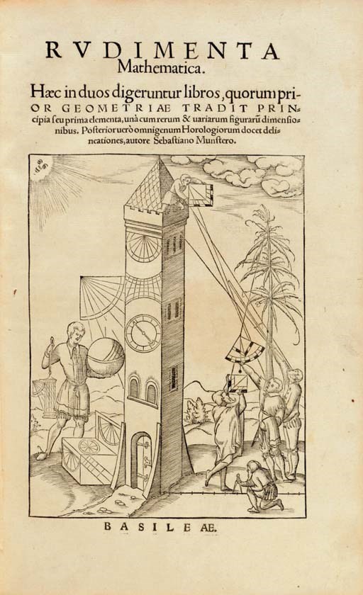 MUENSTER, Sebastian (1489-1552). Rudimenta mathematica. Haec in duos ...