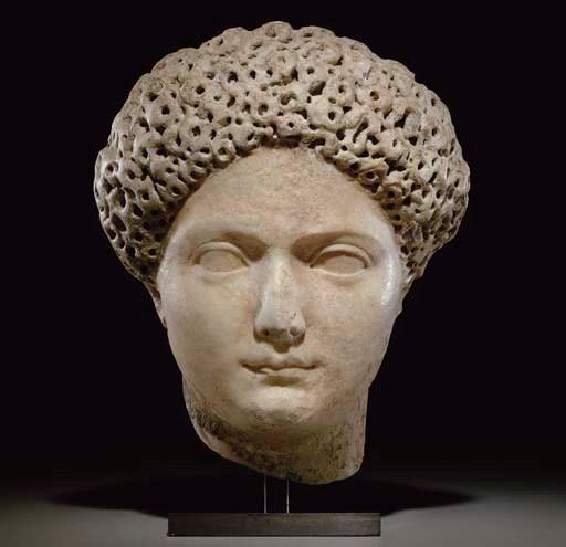 A ROMAN MARBLE PORTRAIT HEAD OF JULIA TITI