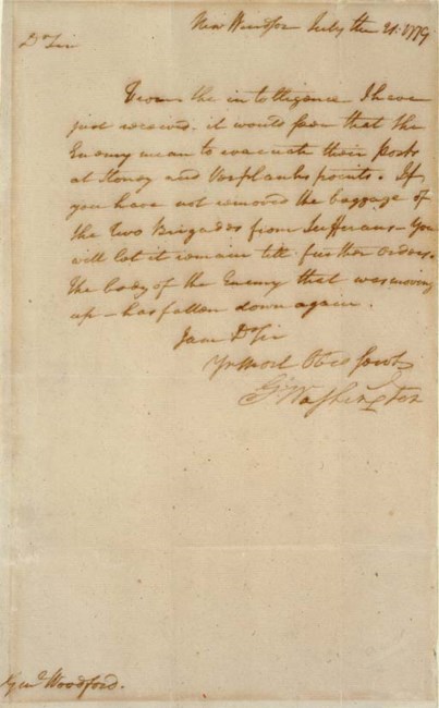 WASHINGTON, George. Letter signed ("G:o Washington"), as Commander in ...