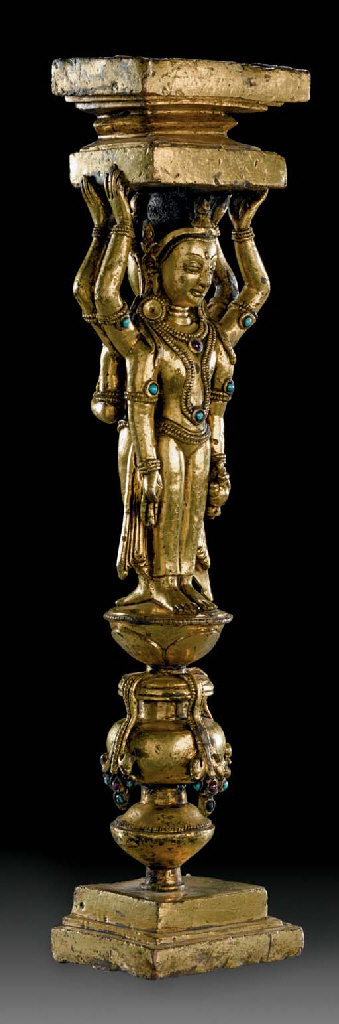 A gilt bronze figure of Sri Devi , TIBET, DENSATIL, 15TH CENTURY ...