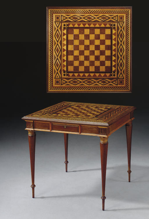 A COLONIAL PARQUETRY GAMES TABLE