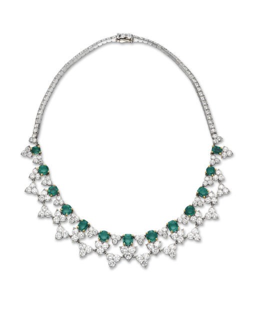 A FINE EMERALD AND DIAMOND NECKLACE, BY CARTIER | Christie's