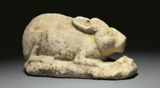 A ROMAN MARBLE RABBIT
