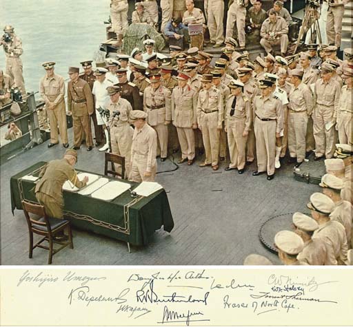Uss Missouri Surrender In Color