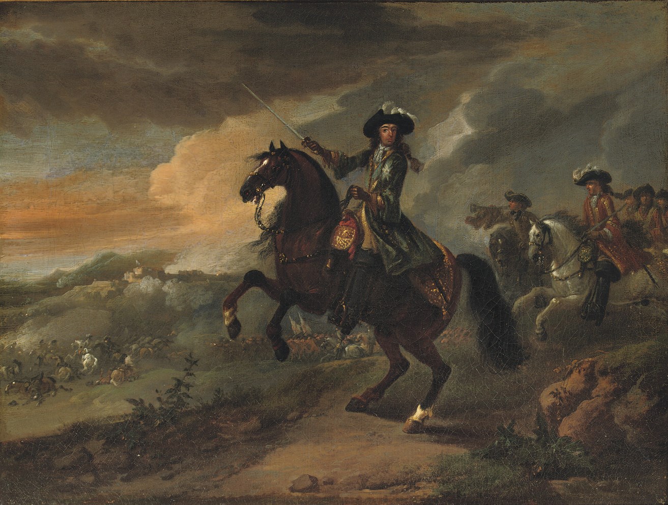 Jan Wyck (Haarlem 1652-1700 Mortlake) , William III leading his troops ...