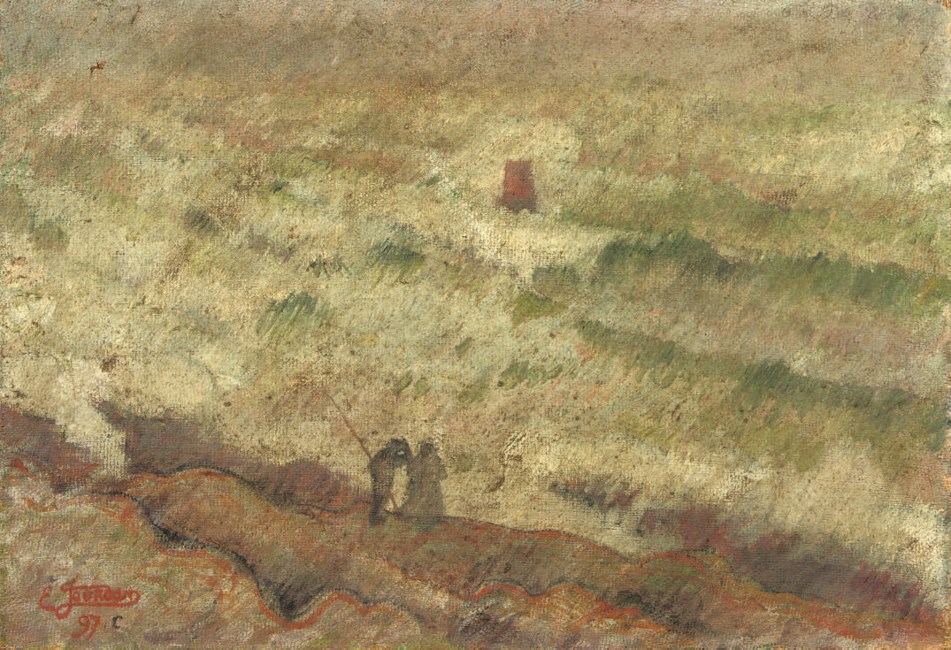 Emile Jourdan (FRENCH, 1860-1931) , Two fishermen on a coast | Christie's