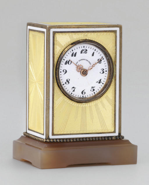 A French large gilt-brass striking eight day four-glass mantel clock ...