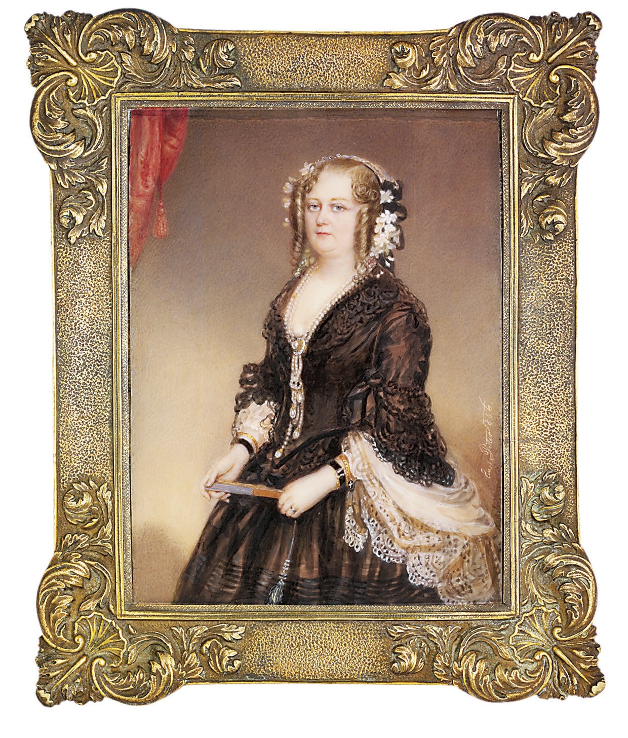 EMANUEL THOMAS PETER (AUSTRIAN, 1799-1873) , A lady, in brown silk ...