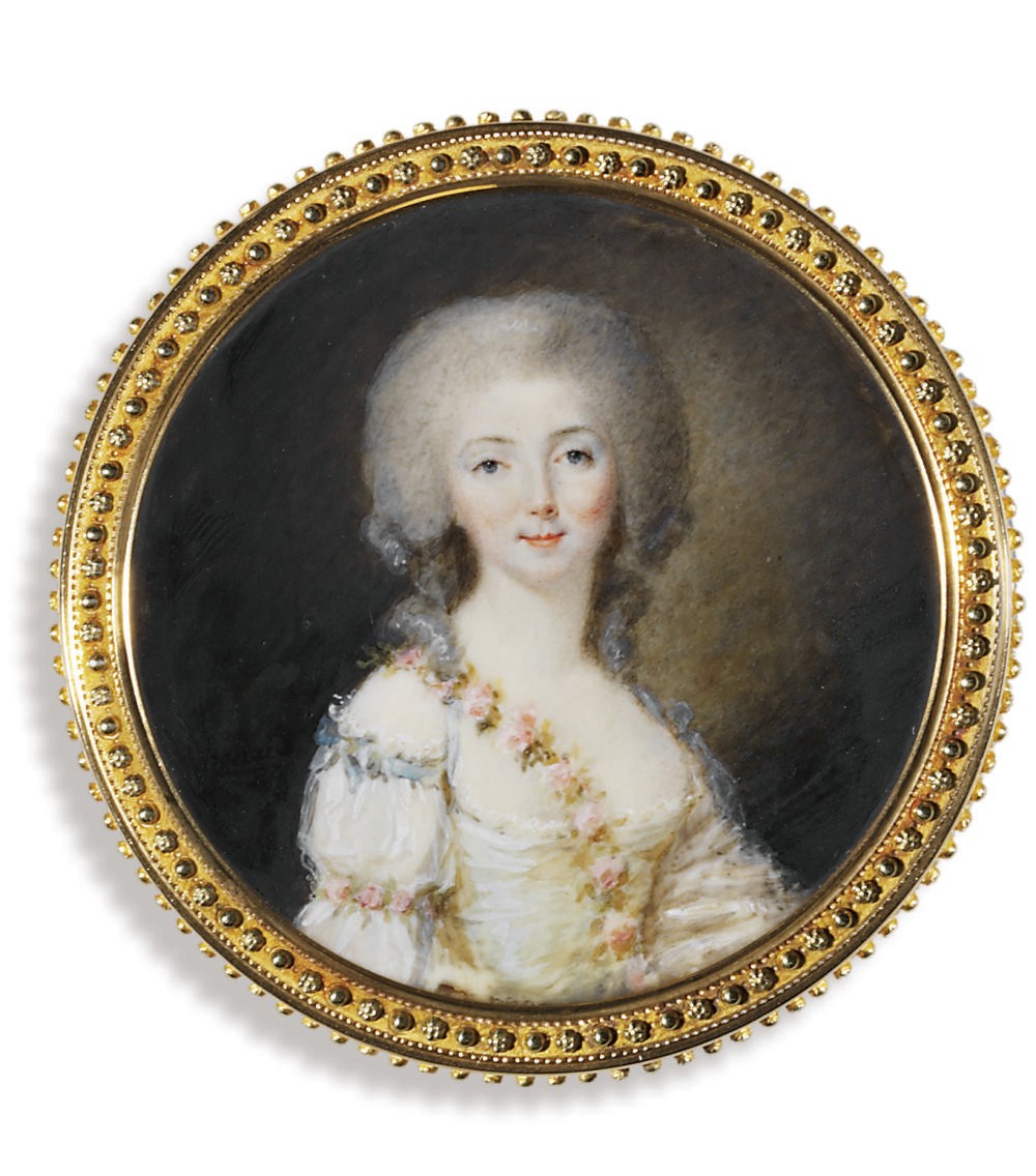 CHARLES HÉNARD (FRENCH, C. 1757 - AFTER 1808) , A young lady, in white ...