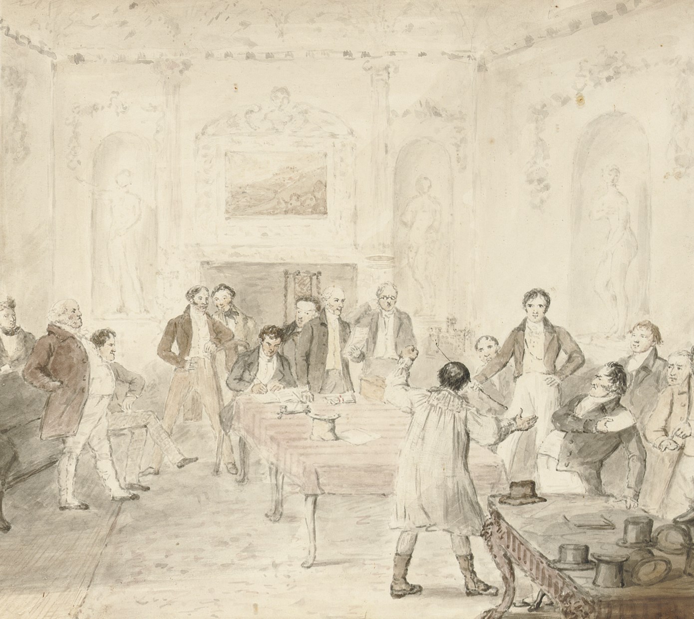 English School, circa 1830 , Rent day at Coleshill | Christie's