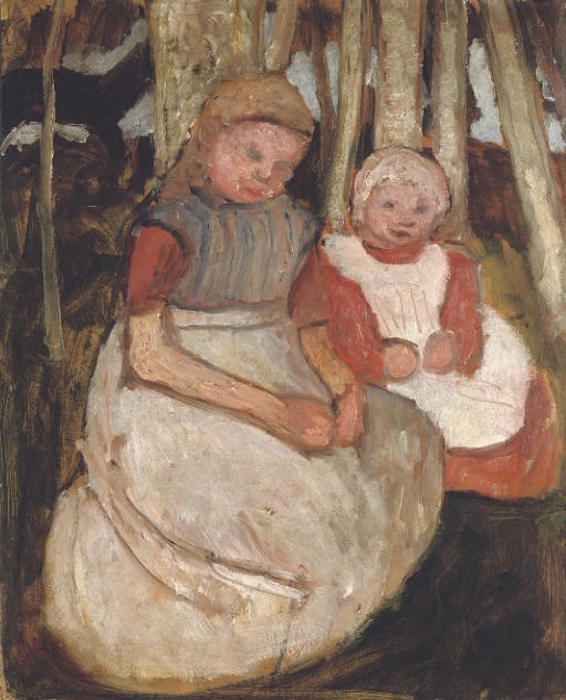 Paula Modersohn-Becker (1876-1907) , Zwei sitzende Mädchen vor Birkenstämmen | Christie's