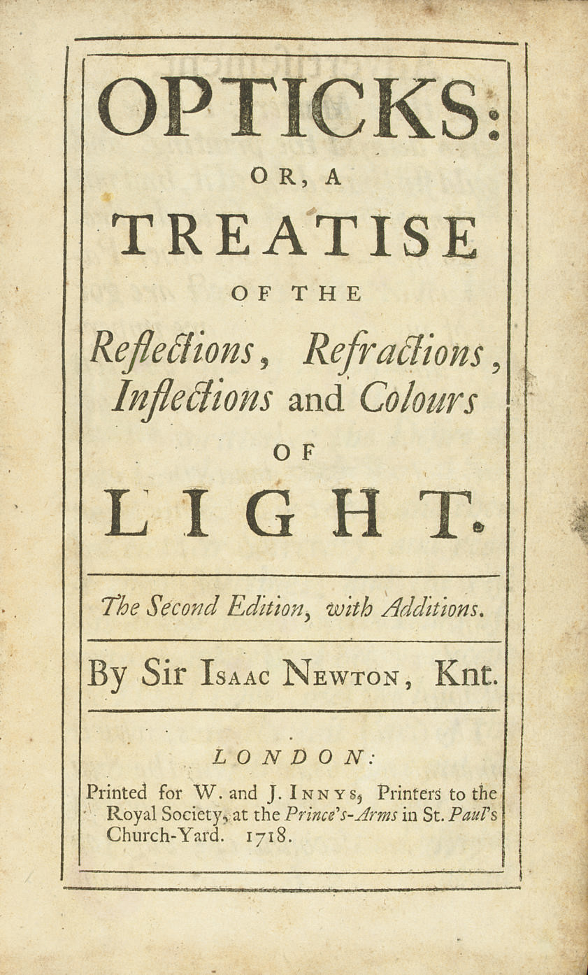 Opticks by Isaac Newton - ferbutler