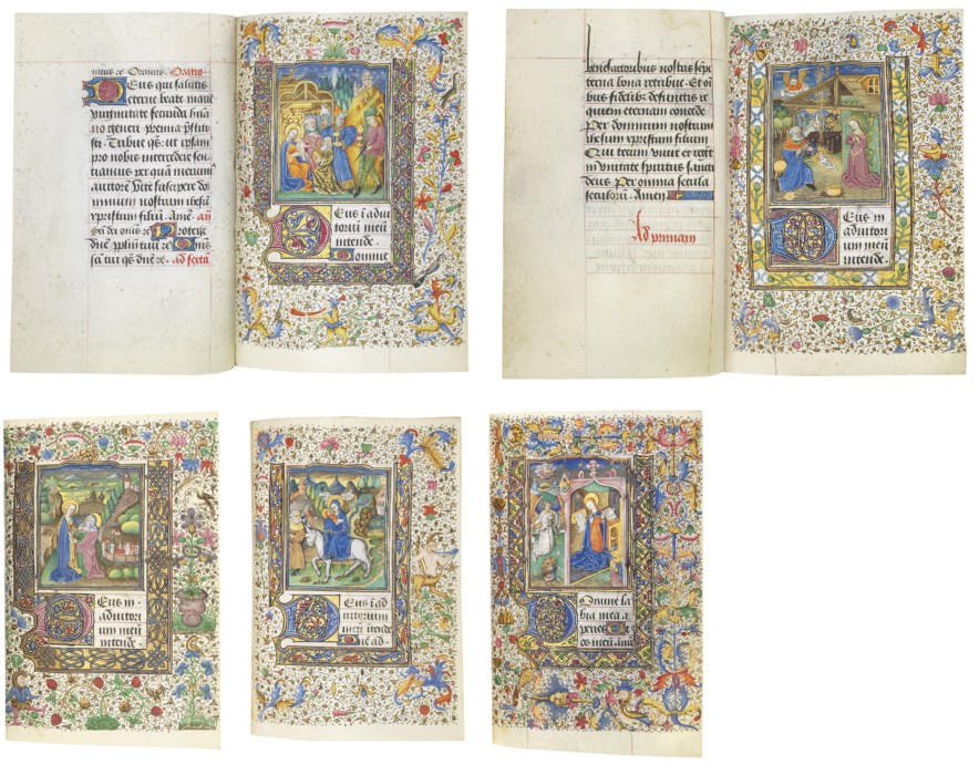 BOOK OF HOURS, use of Rome, in Latin and French, ILLUMINATED MANUSCRIPT ...
