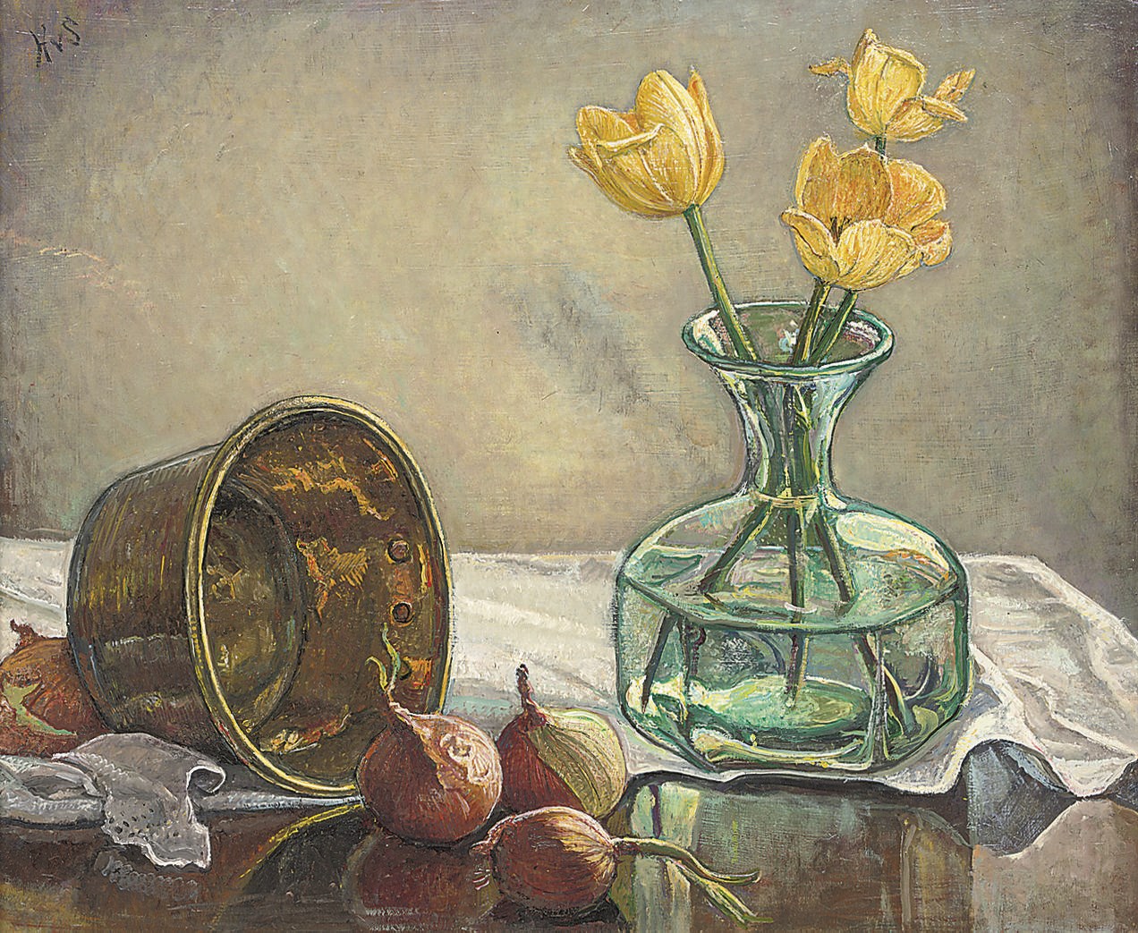 Hilda van Stockum, H.R.H.A. (b. 1908) , Still life with onions | Christie's