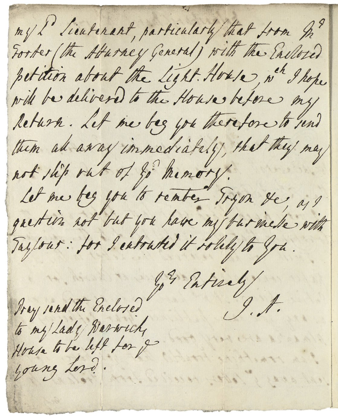 ADDISON, Joseph (1672-1719). Autograph letter signed ('J.A.') to ...